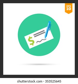 Signing Bank Cheque Stock Vector (Royalty Free) 383180317