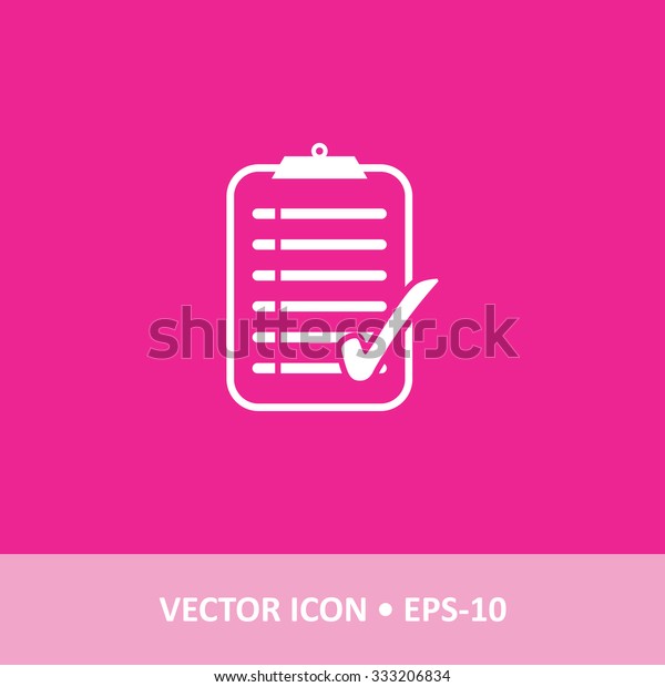 Icon Clip Board Checklist On Magenta Stock Vector (Royalty Free ...