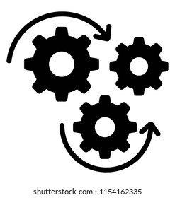Icon Cogs Curved Arrows Beautifying Gears Stock Vector (Royalty Free ...