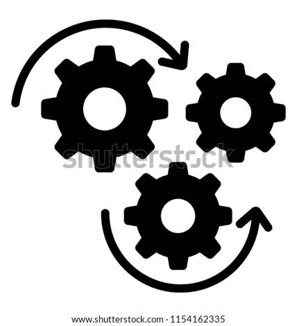 Icon Cogs Curved Arrows Beautifying Gears Stock Vector (Royalty Free ...