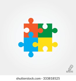 Icon Connected Puzzle Elements Stock Vector (Royalty Free) 333818525 ...