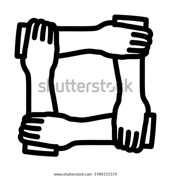 Icon Crossed Hands Editable Bold Outline Stock Vector (Royalty Free ...