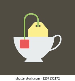 Orange Tea Cup Icon Vector Illustration Stock Vector (Royalty Free ...