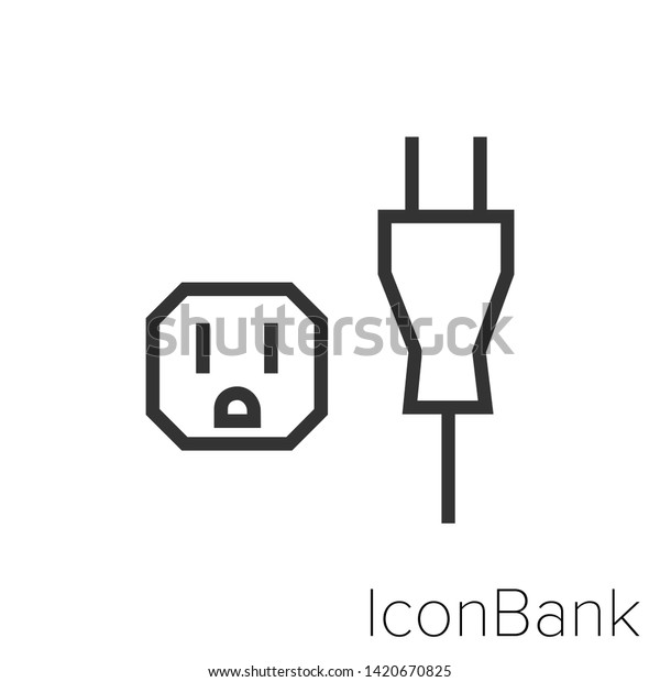 Icon Current Outlet Black White Illustration Stock Vector (Royalty Free ...