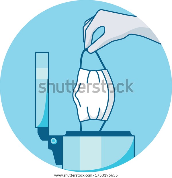 Icon Depicting Safe Disposal Face Mask Stock Vector (Royalty Free ...