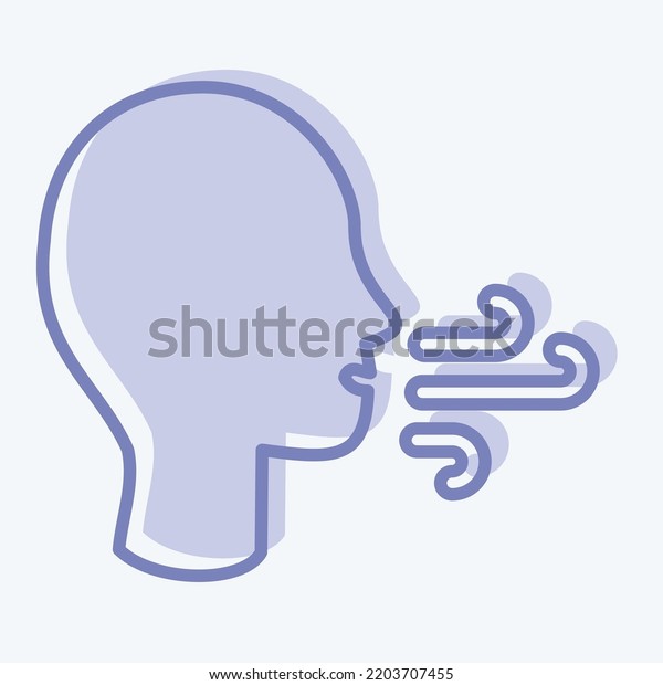 Icon Difficulty Breathing Suitable Flu Symbol Stock Vector (Royalty ...