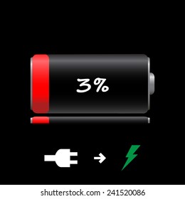 Realistic Sign Discharged Phone Battery 15 Stock Vector (Royalty Free ...