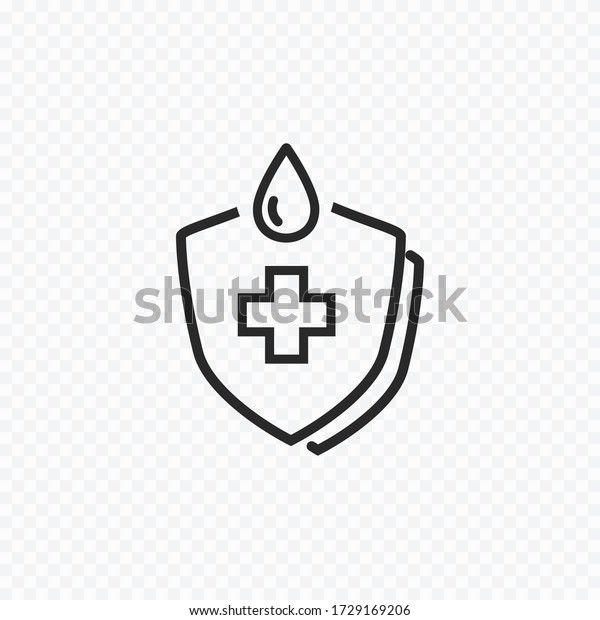 Icon Disease Prevention Protect Shield Vector Stock Vector (Royalty ...