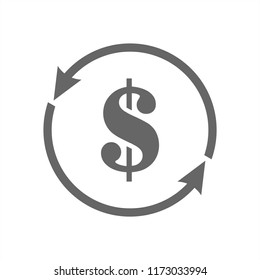 75 Icon of dollar sign in circle made of arrows Stock Vectors, Images ...