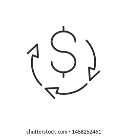 75 Icon of dollar sign in circle made of arrows Stock Vectors, Images ...