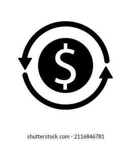 75 Icon of dollar sign in circle made of arrows Stock Vectors, Images ...