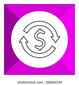 75 Icon of dollar sign in circle made of arrows Stock Vectors, Images ...