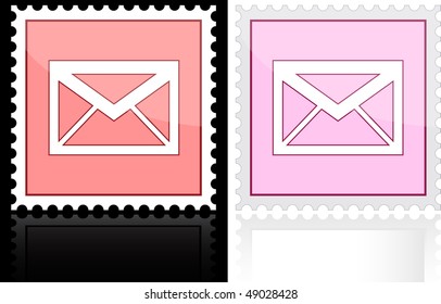 Icon Email Pink On White Background Stock Vector (Royalty Free ...