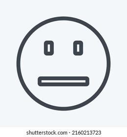 Icon Emoticon Straight Face Suitable Emoticon Stock Vector (Royalty ...