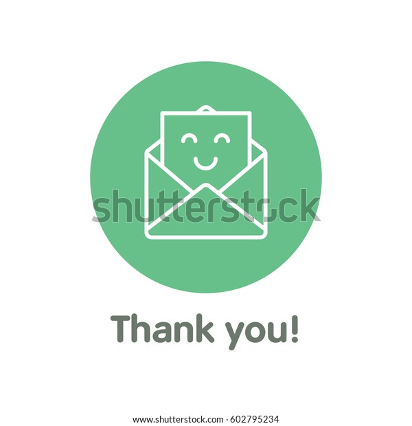 Icon Envelope Text Thank You Stock Vector (Royalty Free) 602795234 ...
