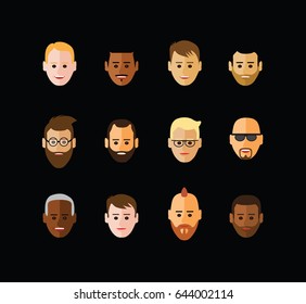 Icon Faces On White Background Stock Vector (Royalty Free) 644002114 ...