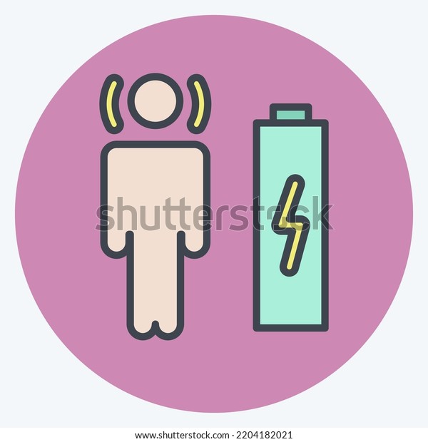 Icon Fatigue Suitable Flu Symbol Color Stock Vector (Royalty Free ...