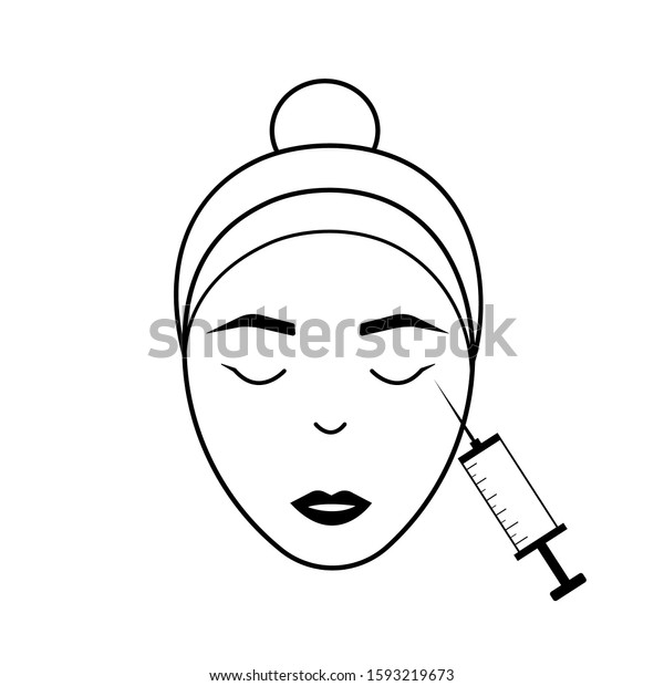 Icon Female Face Syringe Vector Stock Vector (Royalty Free) 1593219673 ...