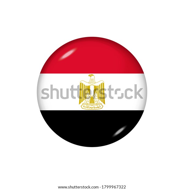 Icon Flag Egypt Round Glossy Flag Stock Vector (Royalty Free ...