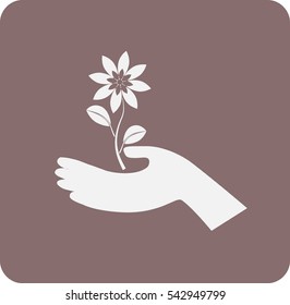 Icon Flower Hand Stock Vector (Royalty Free) 542949799 | Shutterstock