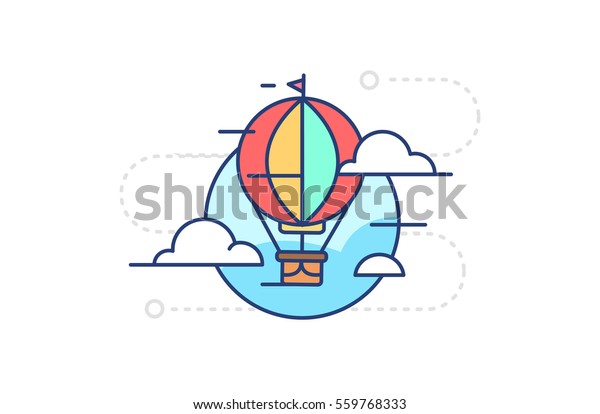Icon Flying Sky Balloon Clouds On Stock Vector (Royalty Free) 559768333