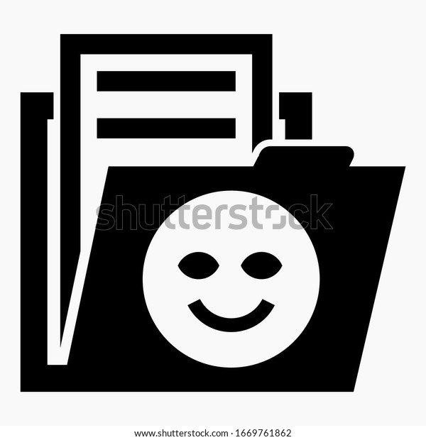 Icon Folder Emoticon Smile Documents Childrens Stock Vector (Royalty ...
