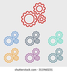 Icon Gears Flat Style Stock Vector (Royalty Free) 311960231 | Shutterstock