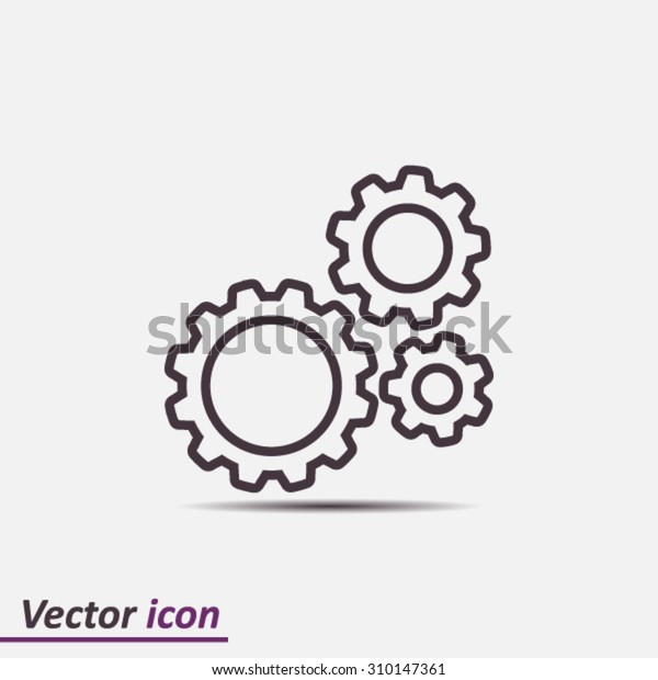 Vector de stock (libre de regalías) sobre Icono de engranajes. Estilo ...