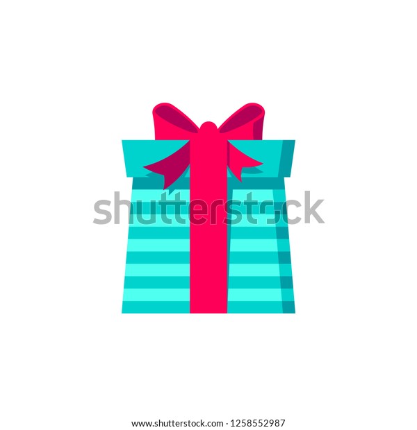 Icon Gift Box Stripes Red Bow Stock Vector (Royalty Free) 1258552987 ...