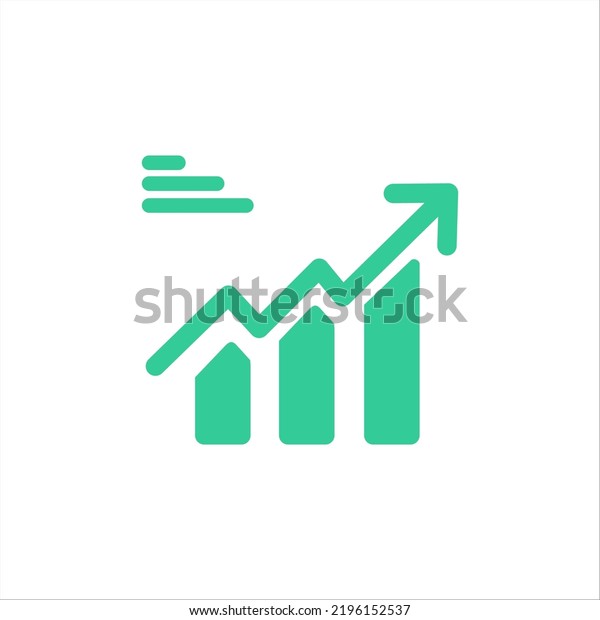 Icon Green Graph Trending Upwards Arrow Stock Vector (Royalty Free ...