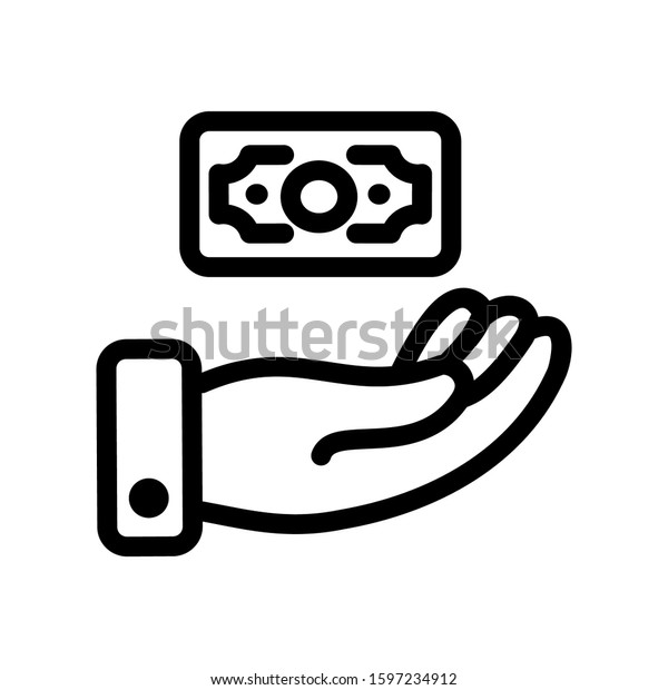 Icon Hand Money Symbol Money Hand Stock Vector (Royalty Free ...