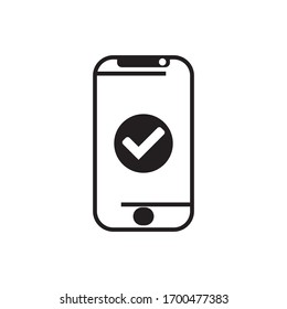 Check Mark On Document Front Smartphone Stock Vector (Royalty Free ...