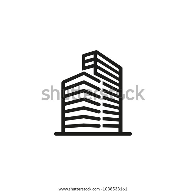 Icon Highrise Office Building Construction Tall Stock Vector (Royalty ...