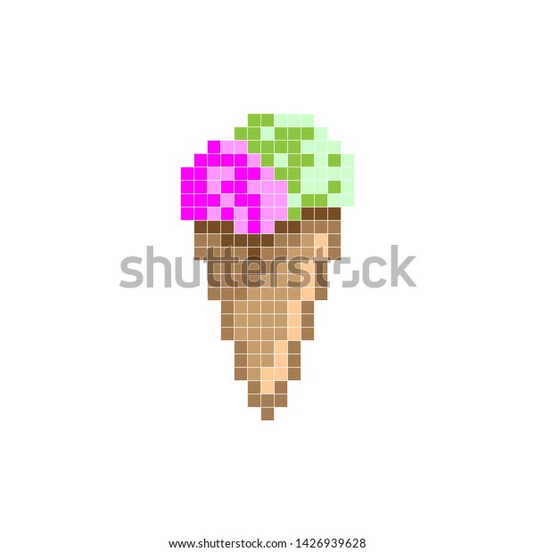 Icon Ice Cream 8 Bit Pixel Stock Vector (Royalty Free) 1426939628