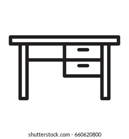 Icon Illustration Desk Drawers Visualized Outline Stock Vector (Royalty ...