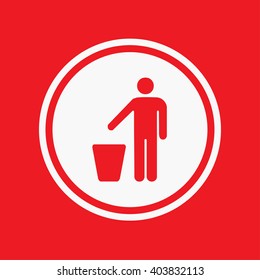 Vektor Stok Trash Bin Man Icon Symbol Vector (Tanpa Royalti) 435937210 ...