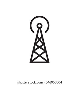 Simple Outline Signal Tower Vector Icon Stock Vector (Royalty Free ...