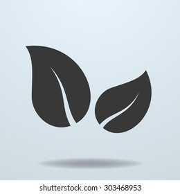 Icon Leaf Two Leaves Simple Symbol Stock Illustration 380842942