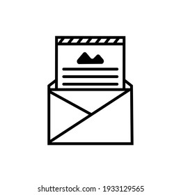 Icon Line Art Job Application Letter Stock Vector (Royalty Free) 1933129565