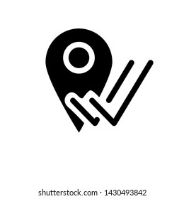 Icon Location Line Art Vector Illustration Stock Vector (Royalty Free ...