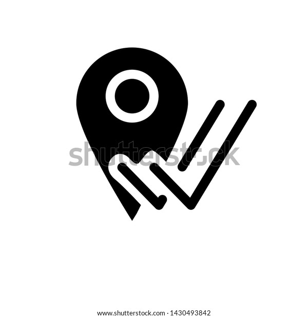 Icon Location Line Art Vector Illustration Stock Vector (Royalty Free ...