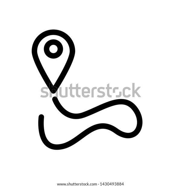 Icon Location Line Art Vector Illustration Stock Vector (Royalty Free ...