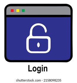 Icon Login Page Vector Illustration Stock Vector (Royalty Free ...