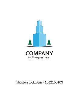 High Rise Building Logo Design Illustration Stock Vector (Royalty Free ...