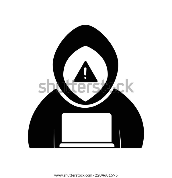 Icon Logo Hacker Vector Black White Stock Vector (Royalty Free ...