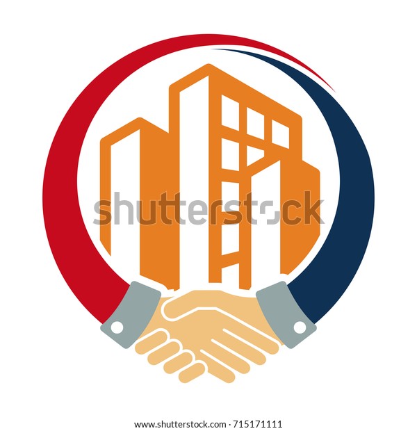 Icon Logo Illustration Cooperation Construction Business Stock Vector ...