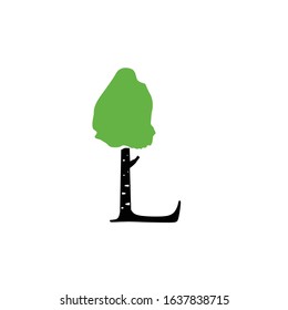 Icon Logo Letter L Icon Tree Stock Vector (Royalty Free) 1637838715
