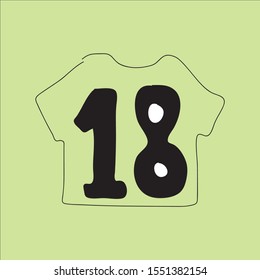 Icon Logo Number Eighteen Background Stock Vector (Royalty Free ...