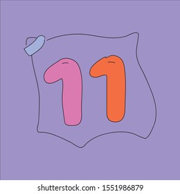 Icon Logo Number Eleven Background Stock Vector (Royalty Free ...