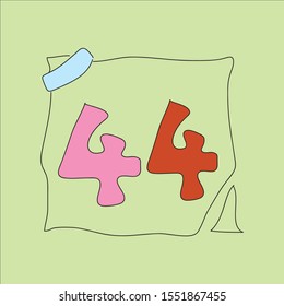 Icon Logo Number Fortyfour Background Stock Vector (Royalty Free ...